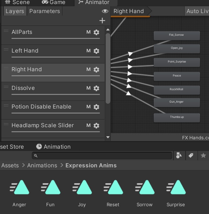 FX Hands Controller with Basic Expressions Set Up for Vroid in VRChat - alwaysyouramanda - BOOTH