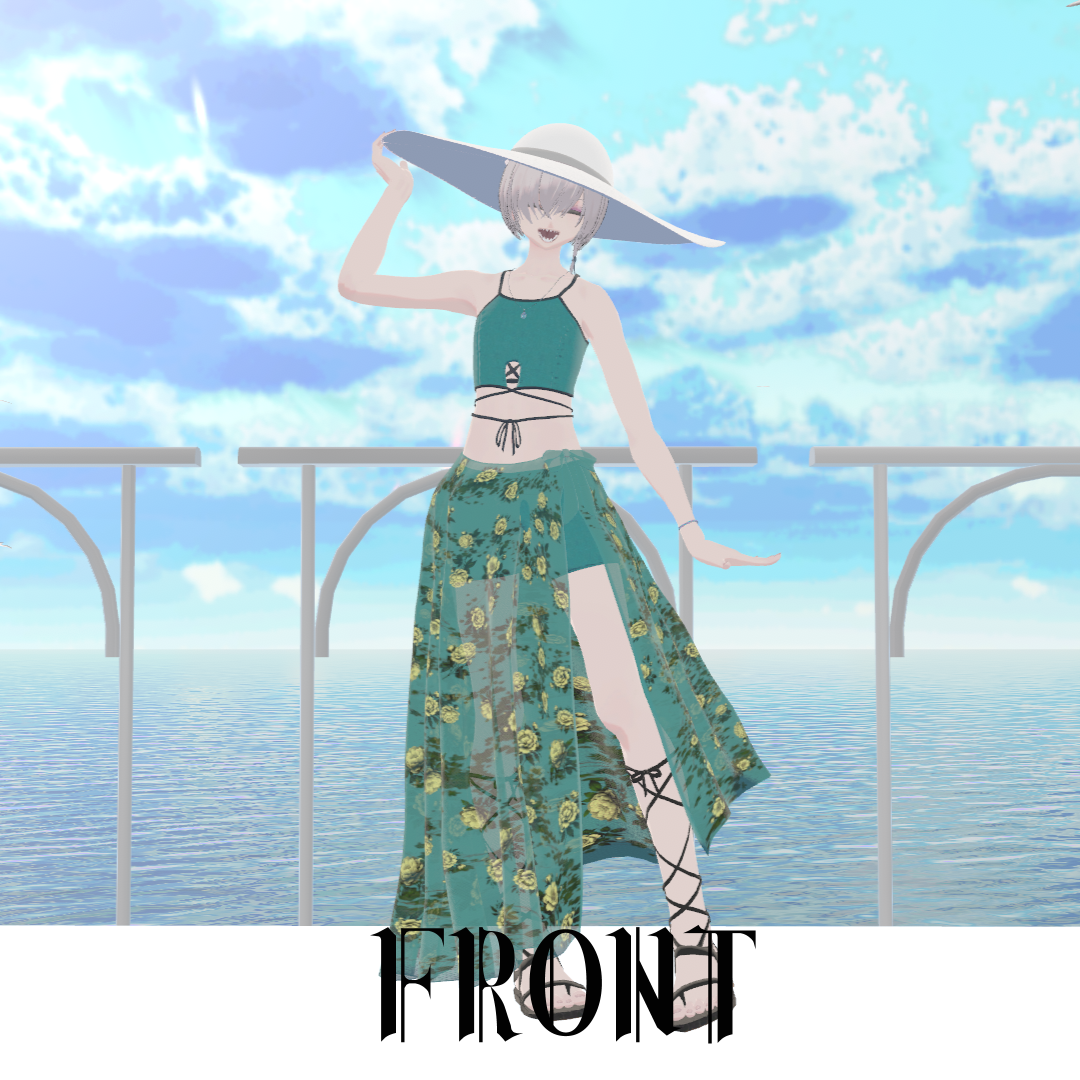 【クロダ+九十九向け】パレオ-シンプル水着 3D衣装(VRC想定) - WonderPeter - BOOTH