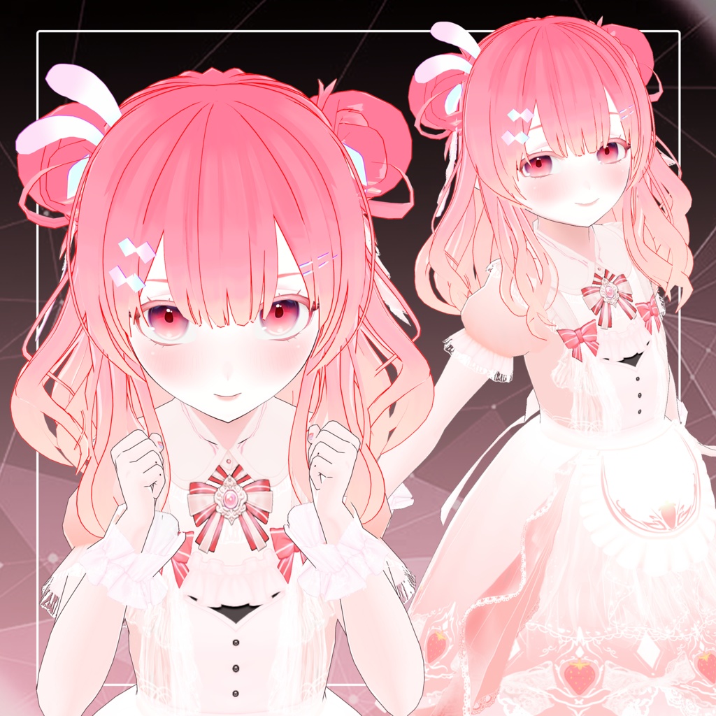 [vrm/vroid/vrc]オリジナル3Dモデル "桃です" - Live3Dモデルスタジオ - BOOTH