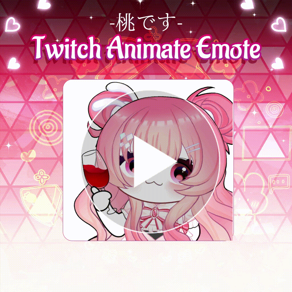 【twitch Animated Emotes】桃です Animated Emotes Twitch Animated Emotes Livestream Emote Cute