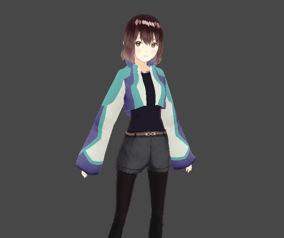 VRoid Blue Cropped Jacket - Rok0Val - BOOTH