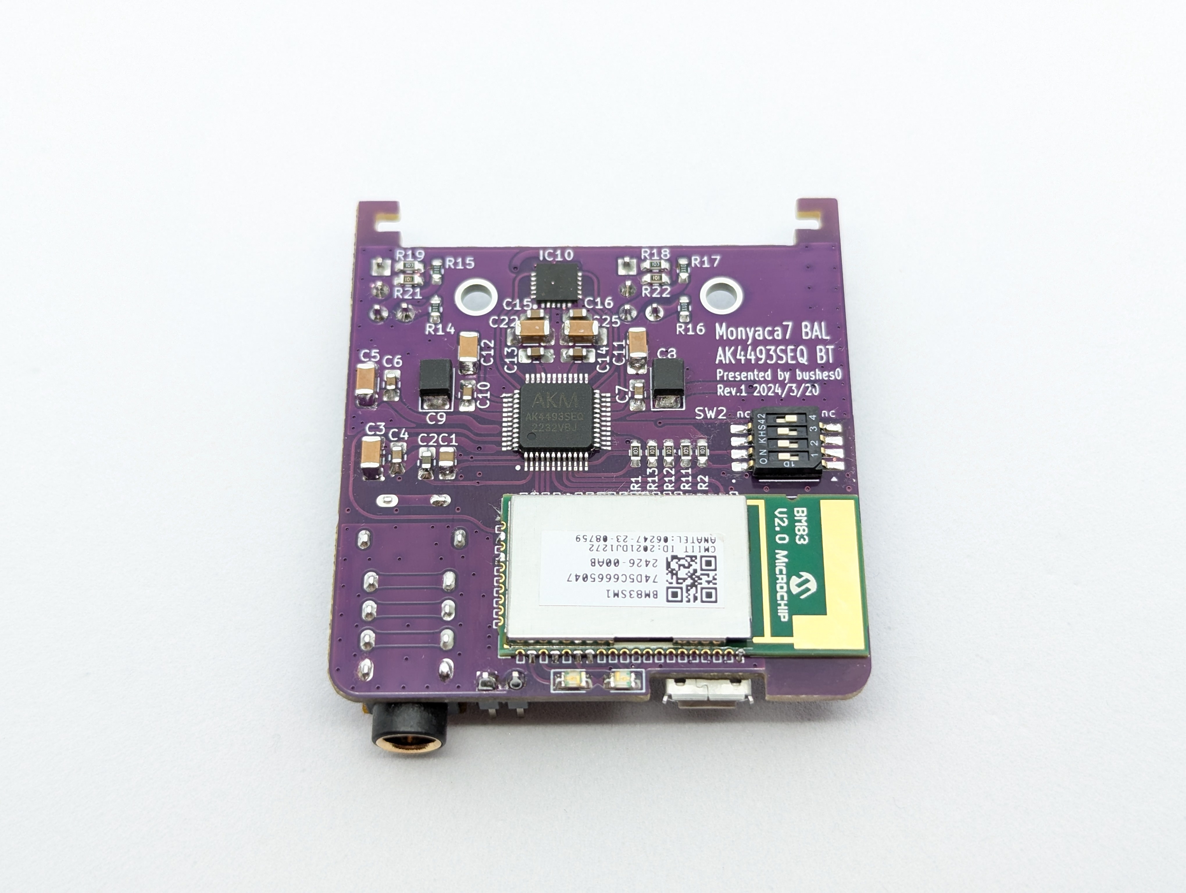 AK4493SEQ BT Rev.2（青レジスト）MONYACA7 BAL用 - Bunaudio Presented by ブナシメジ ...