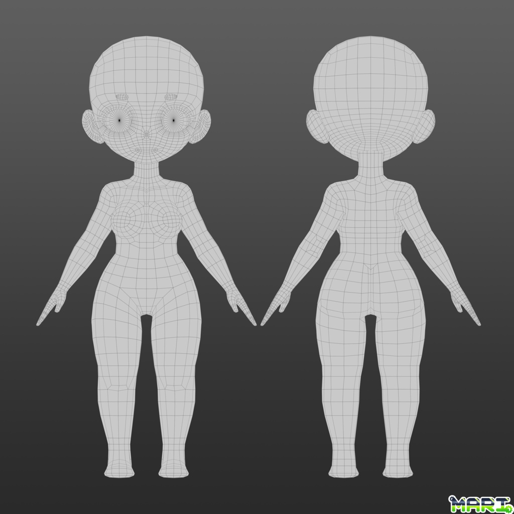 [Custom用3Dモデル]Chibi Base - Mari 3D - BOOTH