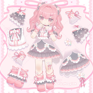【メタフェス出展記念SALE】ふわリボンツイン🎀【キプフェル対応髪型】 - mellow pink - BOOTH