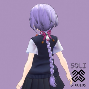 [VRoid] Gendhin Impact Raiden Shogun Hair Asset - Soli's Oddities - BOOTH