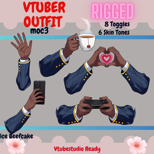 Rigged vtuber hands asset |Animated- Vtuber hands (vol1)| Twitch Asset ...