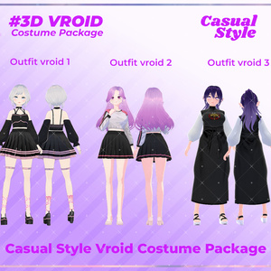 3D VRoid Outfit Pack Everyday Casual Fashion for VRoid Models | VTuber ...