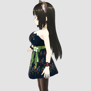 Black Coat & Skirt Set Vroid Model for VRChat and VTubers, With Texture ...