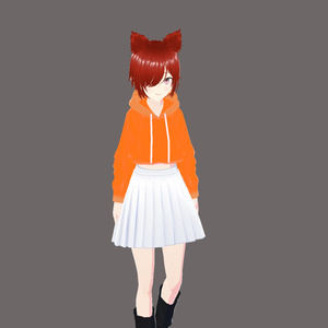 Black Coat & Skirt Set Vroid Model for VRChat and VTubers, With Texture ...