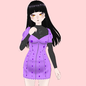 Vroid Model Assets for Vtubing Clothing Moon Dress 3D Female Model ...