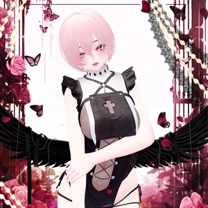 Melling " Fantasy Hair+Halo set " 【5アバター対応 🖤 Liltoon / VRChat】 - Melling - BOOTH