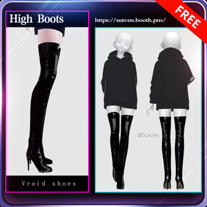 [无料][Vroid] Free Black Leather Outfit Set - Surcen - BOOTH