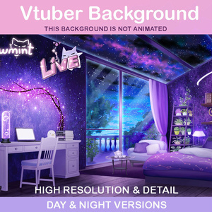 Strawberry Pink Cute Desk - Vtuber asset - meowmint - BOOTH