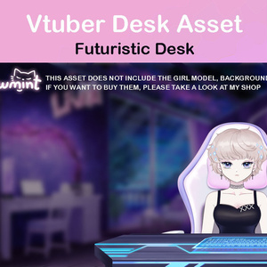 Day version - Blue Purple Modern Vtuber Bedroom Background - meowmint ...