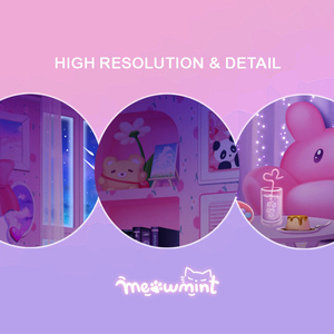 Cyber Futuristic Desk - Vtuber asset - meowmint - BOOTH