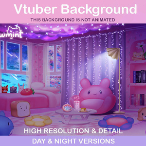 Blue Gaming Desk - Vtuber asset - meowmint - BOOTH