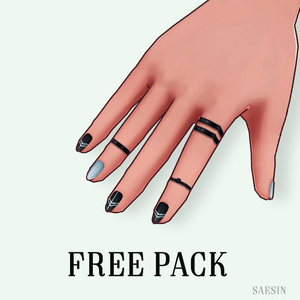 【VROID】 Black Ring Set • リングセット - saesin - BOOTH