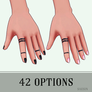 【VROID】 Black Ring Set • リングセット - saesin - BOOTH