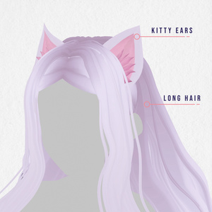 Vroid Cat Ears Preset - Kitzoomer - BOOTH