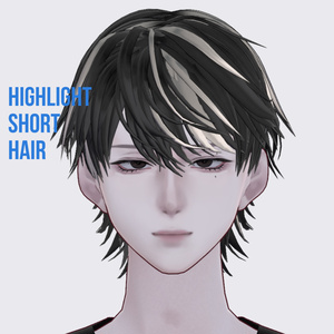 VRoid ハーフアップ ヘアプリセット Half-up Hair preset - Cobalt, - BOOTH