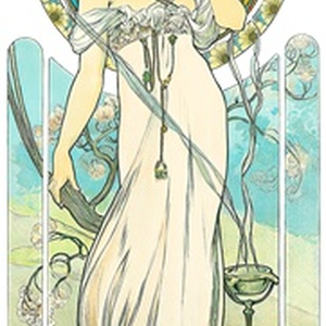 Mucha The Four Flowers "Carnation"・アクリルブロック - artiemestieri - BOOTH