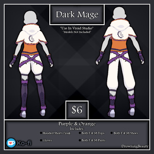 Dark Mage Outfit Red & Blue - DrowningBeauty Arts - BOOTH
