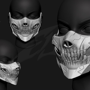 Cyborg Mask V2 STL for 3DPrint - seberdra - BOOTH