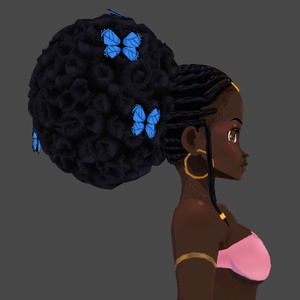 [UPDATED] Afro puffs hair preset (.Vroid file) - Beef - BOOTH