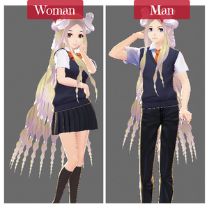 VRChat想定3Dモデル【HORN-DEVIL】アバター本体 - 紅龍屋＊WhiteOpal - BOOTH