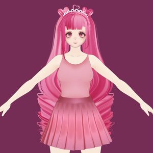 {vroid beta & stable} half-up long hair preset - kibunne - BOOTH