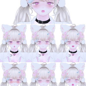 VRCHAT-shinra森罗3(捏脸和7个表情)-Face-BlendShape+ 7Animation - yuyuzz - BOOTH