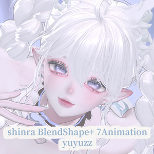VRCHAT-shinra森罗4(捏脸和7个表情)-Face-BlendShape+ 7Animation - yuyuzz - BOOTH