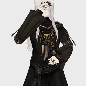 【vroid】ffxiv Summer Sunset Beach black/white - パーちゃんのモデル屋 - BOOTH