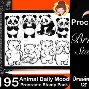 120 Procreate Y2K Shape Stamps – Retro Star, Bubble, Cyber Brushes ...