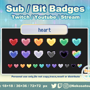 ドット絵スターバッジ Twitch Sub Badges x12 - Bit Badges / Pixel Art / bits badges ...