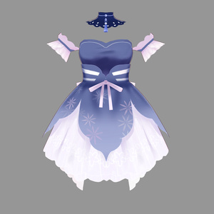 【無料/Free Vroid dress texture】DD003 black dress - yuyuowoshop - BOOTH