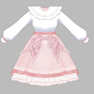 【VRoid衣装】green cute Lolita cape dress - My island - BOOTH