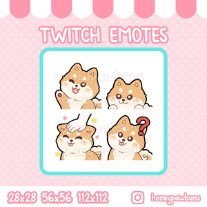 Twitch Emote Set & Single Emotes: Hype, LOL, Love, POG | White Shiba ...