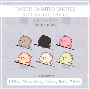 【Twitch Emote】Cat Girl Twitch Emotes | Emote, Livestream Emote, Cute ...