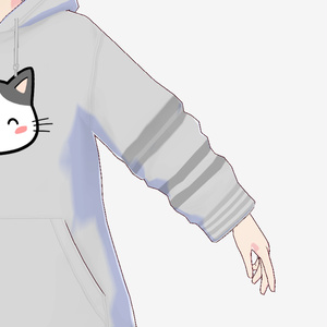 [VRoid] Chibi Animals Hoodie ちびアニマルパーカー グレー長袖衣装 - donke's vroid shop ...