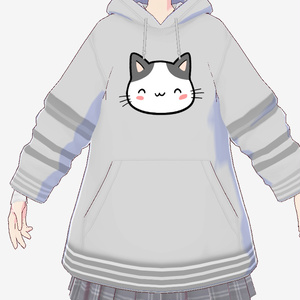 [VRoid] Chibi Animals Hoodie ちびアニマルパーカー グレー長袖衣装 - donke's vroid shop ...