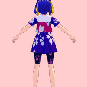 【VRoid Studio用衣装】月夜ドレスセット（2バリエーション同梱）/【Costume for VRoid Studio】 Moon ...