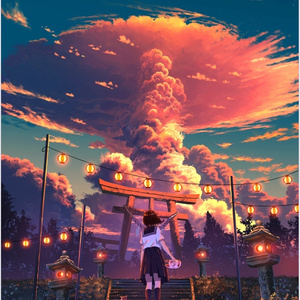 周憂ポストカード(あんどん少女) - panda-pm - BOOTH