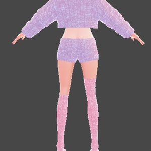 Matching Pink Stripe Arm and Leg Warmers, vroid clothing preset ...