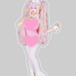 Happy White Rabbitᙏ̤̫͚ ♡⃛ ポスター - かめりあこれくしょん - BOOTH