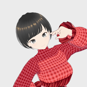 VROID / Pink Plaid Skirt - MomoshiShop - BOOTH