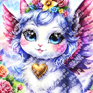 12 Kawaii Cat Kitty Rainbow Pegasus WaterColor 水彩 スマホ壁紙 - LOVE ...
