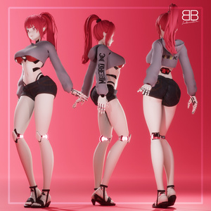 [Original 3D Model] Z3 Robot Jane Doe Avatar for VRChat - Battle Bunny Mods - BOOTH