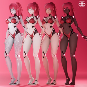 [Original 3D Model] Z3 Robot Jane Doe Avatar for VRChat - Battle Bunny Mods - BOOTH