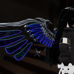 【VRChat】Black Angel Wing 【MA対応】 - black polygone - BOOTH